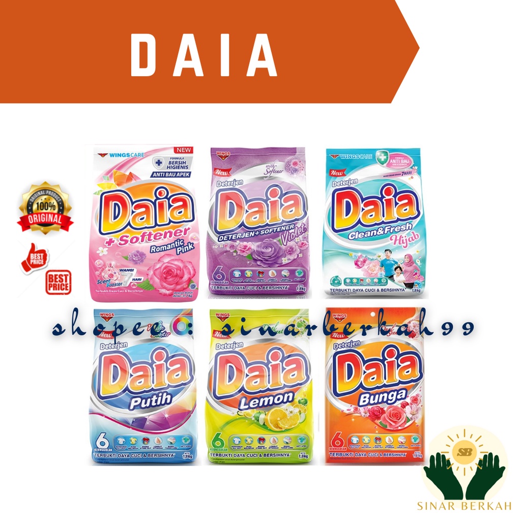 Jual Daia Detergent Bubuk 1.5KG All Varian | Shopee Indonesia