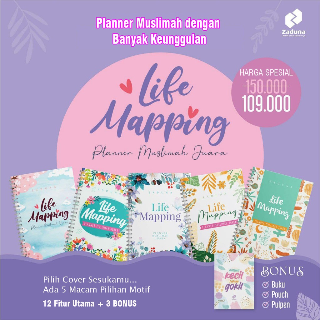 Jual Buku Agenda Muslimah Planner Life Mapping 2023 (3 Bonus) | Shopee ...