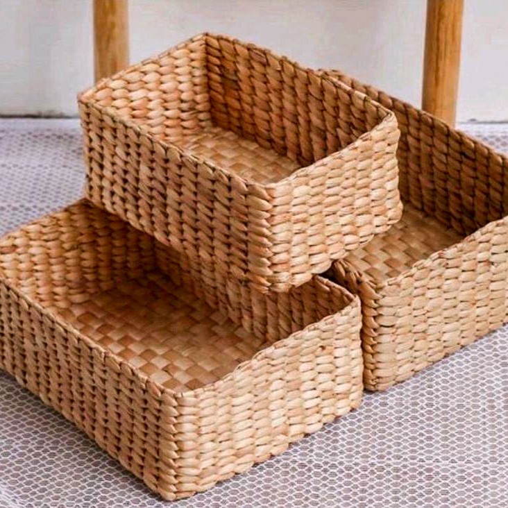 Jual Keranjang Anyaman / Box Anyaman / Keranjang Multifungsi | Shopee ...