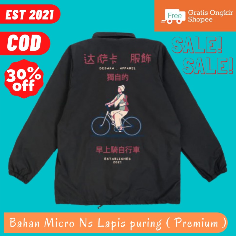 Jual Coach Jacket Japan Cycle Black Jaket Pria Coach Jaket Warna Hitam ...