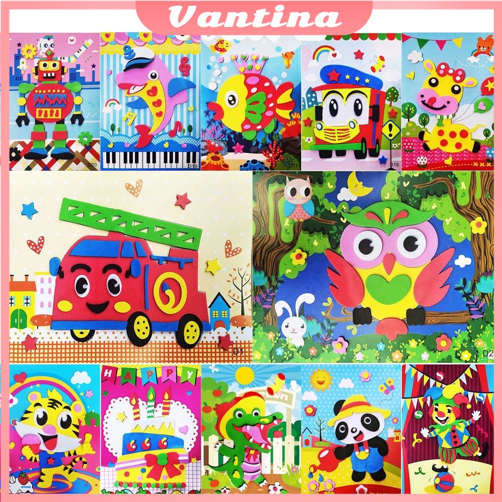 Jual DIY EVA STICKER Mainan Edukasi 3D DIY EVA Sticker Tempel Puzzle ...