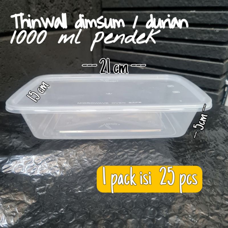 Jual Thinwall 1000ml durian dimsum kotak plastik 1000 ml | Shopee Indonesia