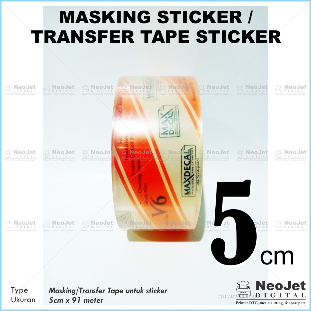 Jual Transfer Masking Tape Cutting Sticker Stiker ukuran lebar 5cm ...