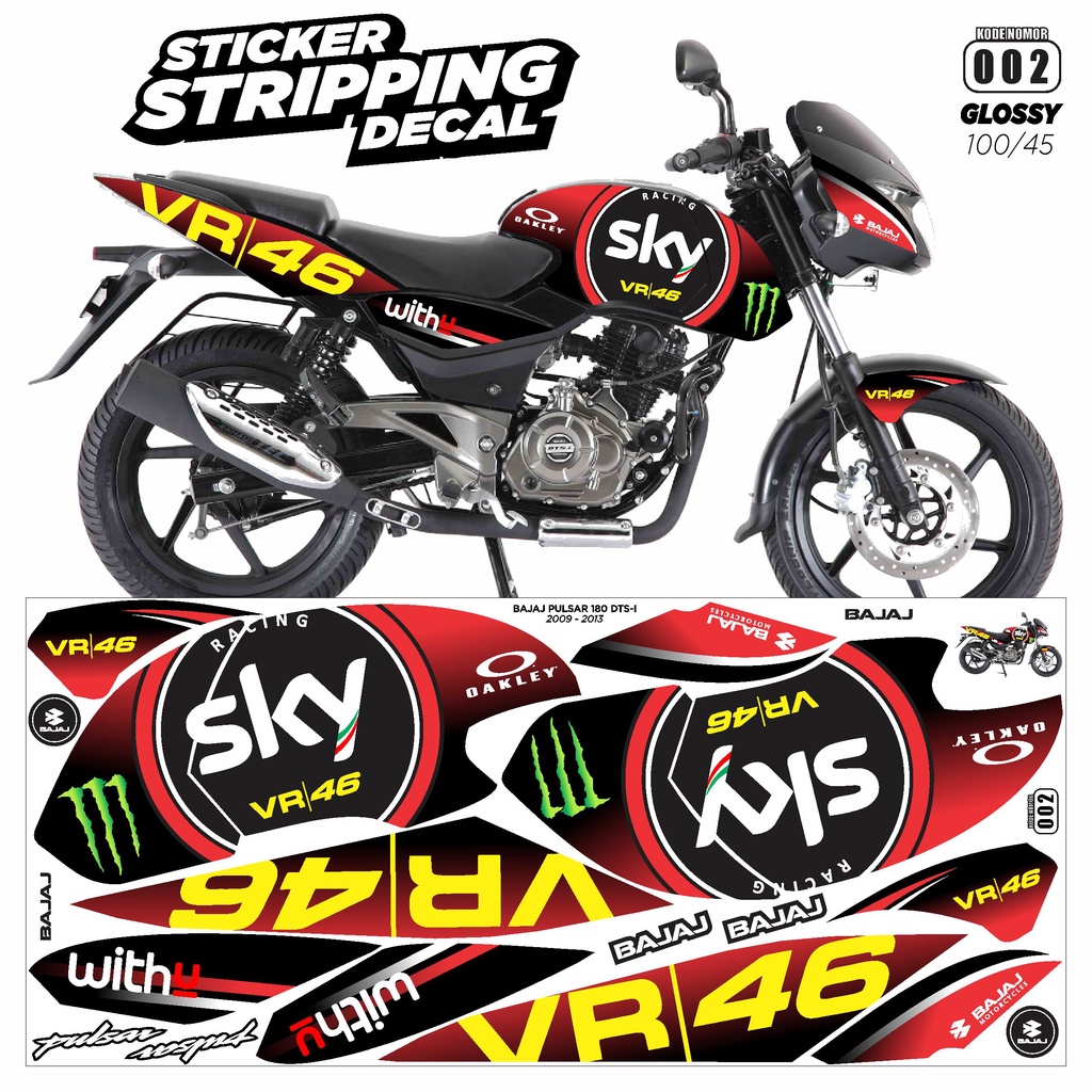 Jual Stiker Striping Decal Bajaj Pulsar 180 DTS I Semifullbody Variasi ...