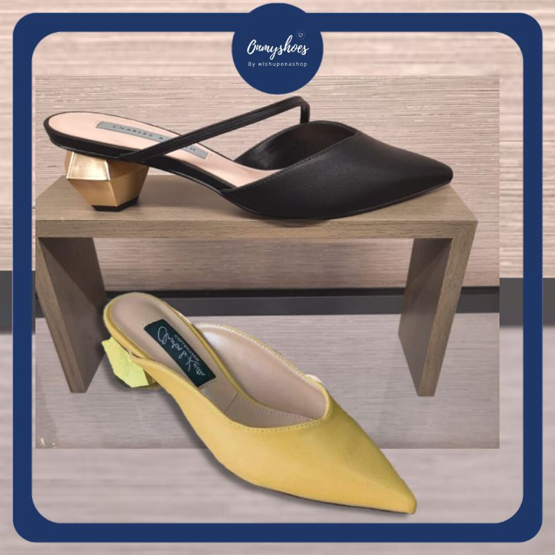 Jual CKS Pointed Toe Chrome Heeled Mules 5cm | Shopee Indonesia