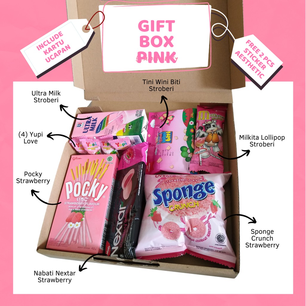 Jual Snack Box Gift Box Hampers Pink Ulang Tahun Wisuda | Shopee Indonesia
