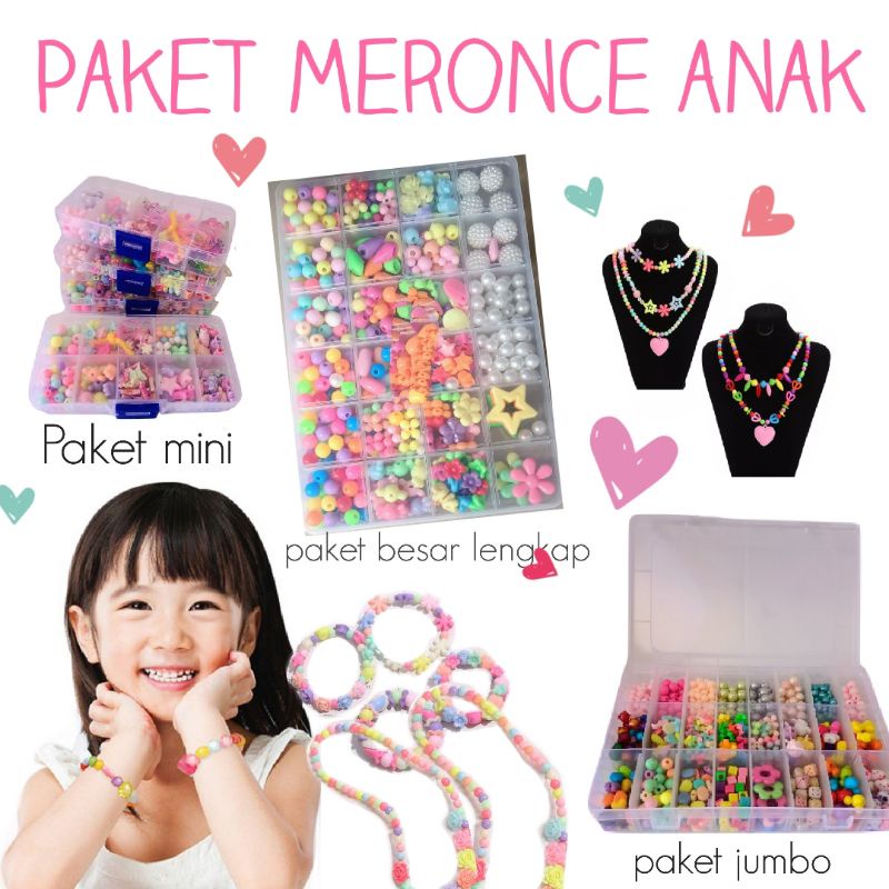 Jual Mainan edukasi /paket set meronce manik2 membuat prakarya gelang ...