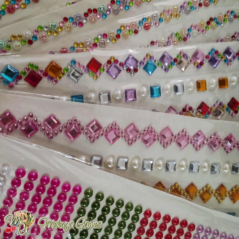 Jual Sticker Crystal Half-Pearl Square Diamond Star Mix Mutiara Kristal ...