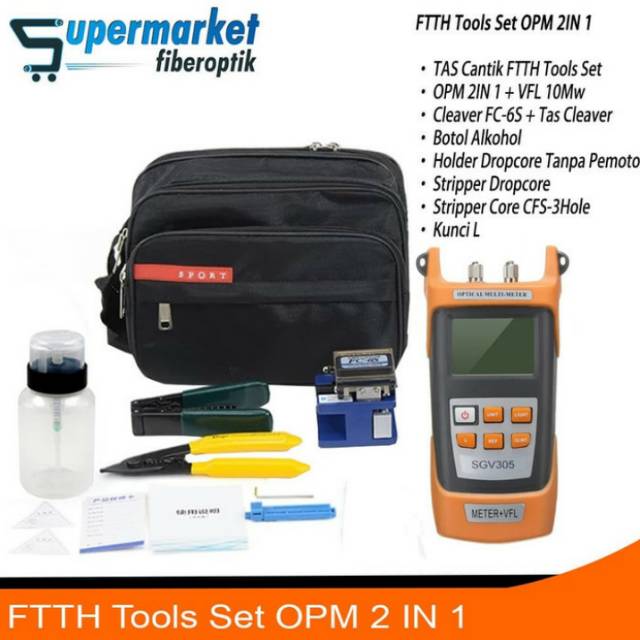 Jual FTTH Tool Set Alat Kerja Fiber Optik OPM 2 In 1 Fiber Optic ...