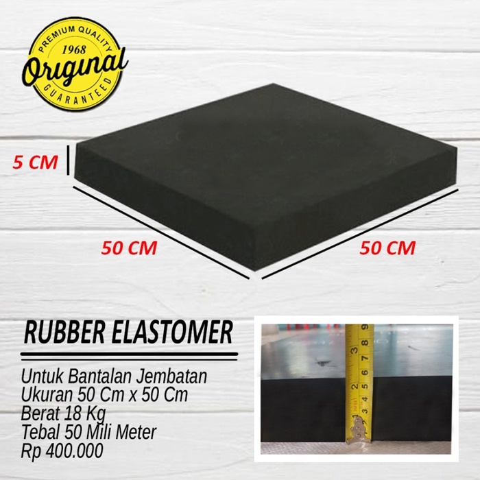 Jual Karet Bantalan Jembatan Rubber Elastomer Bearing Pad Uk.50 x 50 x 5 cm | Shopee Indonesia