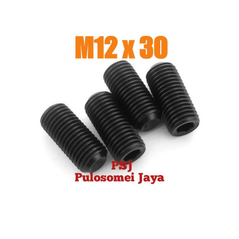 Jual Baja Socket Set Screw M12 x 30 / Baut L Tanam / L Set Hitam | Shopee Indonesia