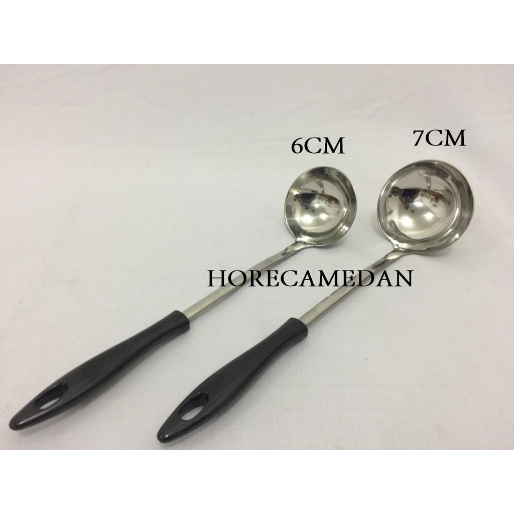 Jual Sendok Sop Stainless steel gagang hitam bakelite anti panas / Irus ...