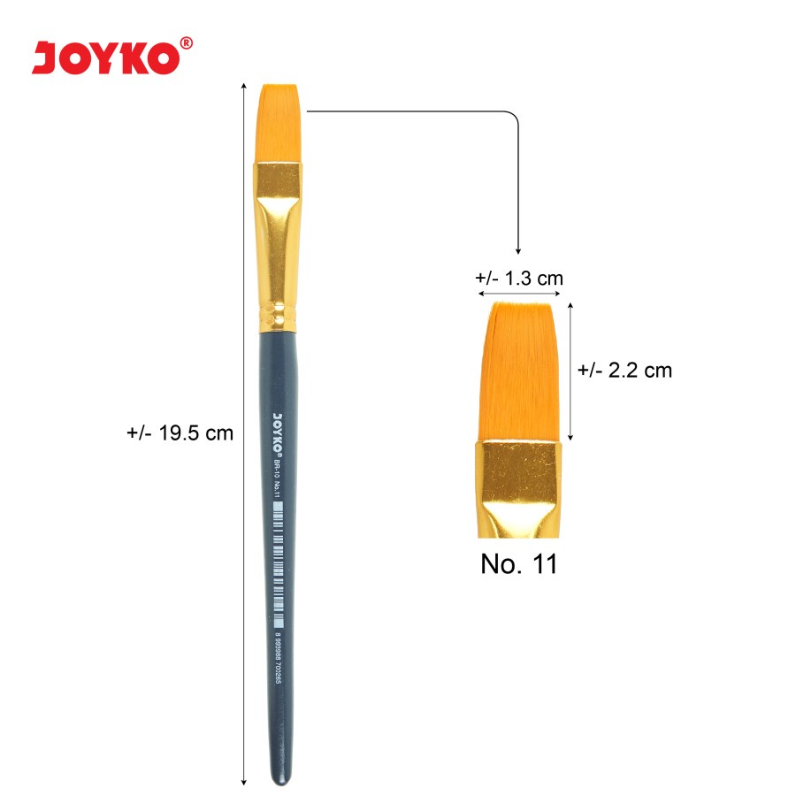Jual KUAS PIPIH JOYKO BR-10 No.00 - No.12 | FLAT NYLON BRUSH | KUAS CAT ...