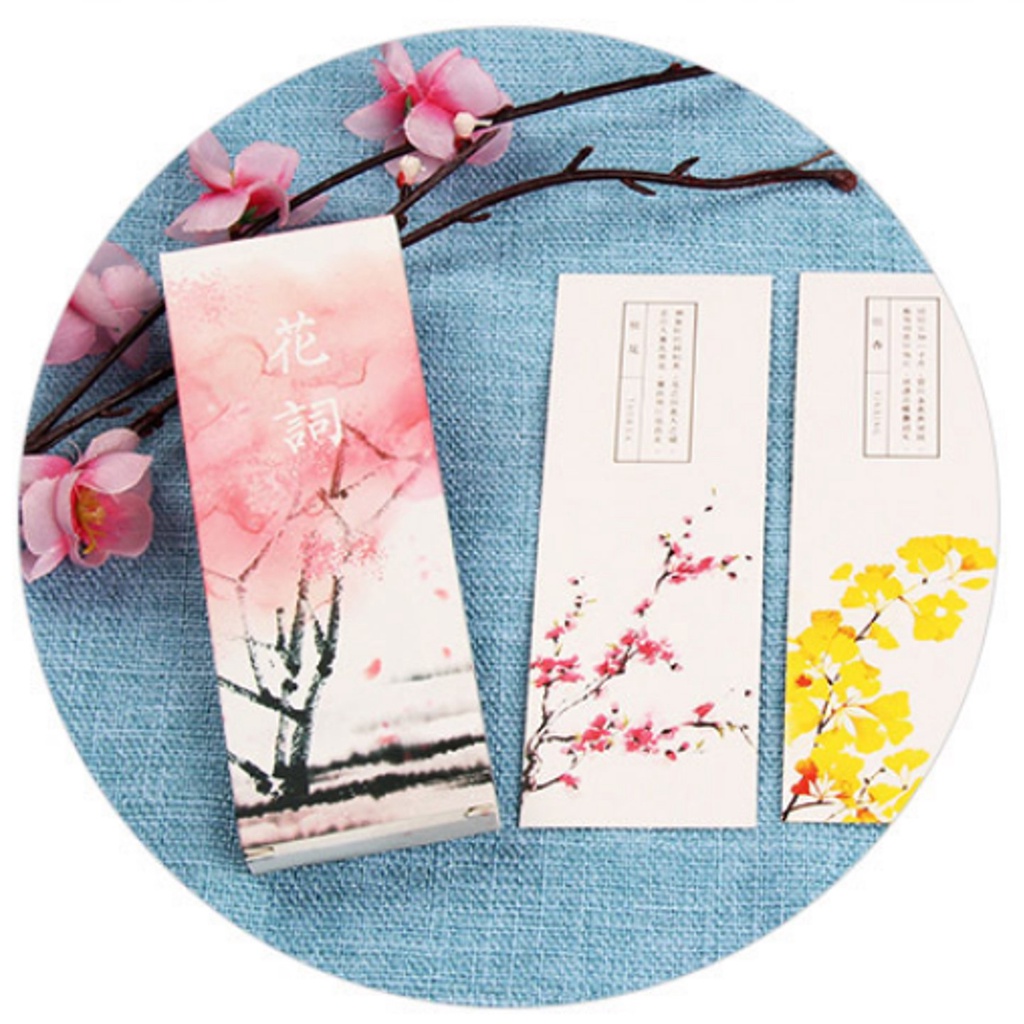 Jual [PER BOX] Pembatas Buku / Paper Bookmark Flower Season | Shopee ...