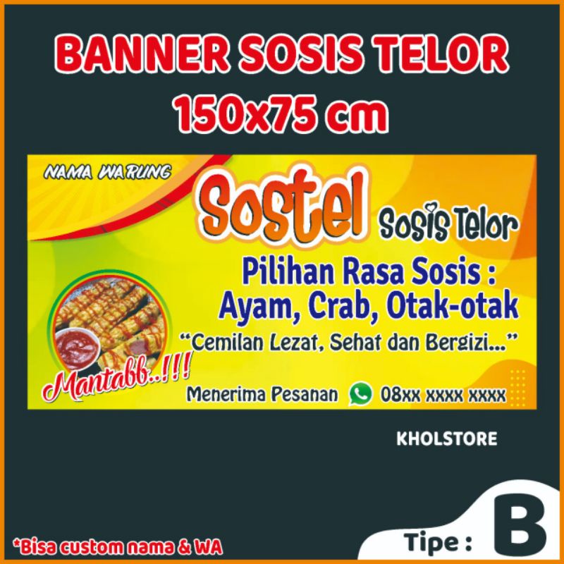 Jual Spanduk/Banner Sosis Telor Sostel 150x75cm | Shopee Indonesia