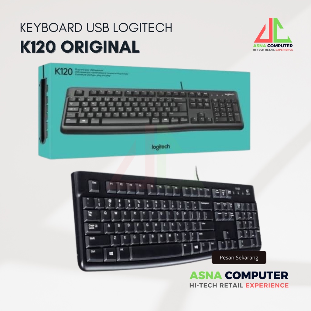 Jual Keyboard Logitech K120 Key board USB Komputer PC CPU Laptop ...