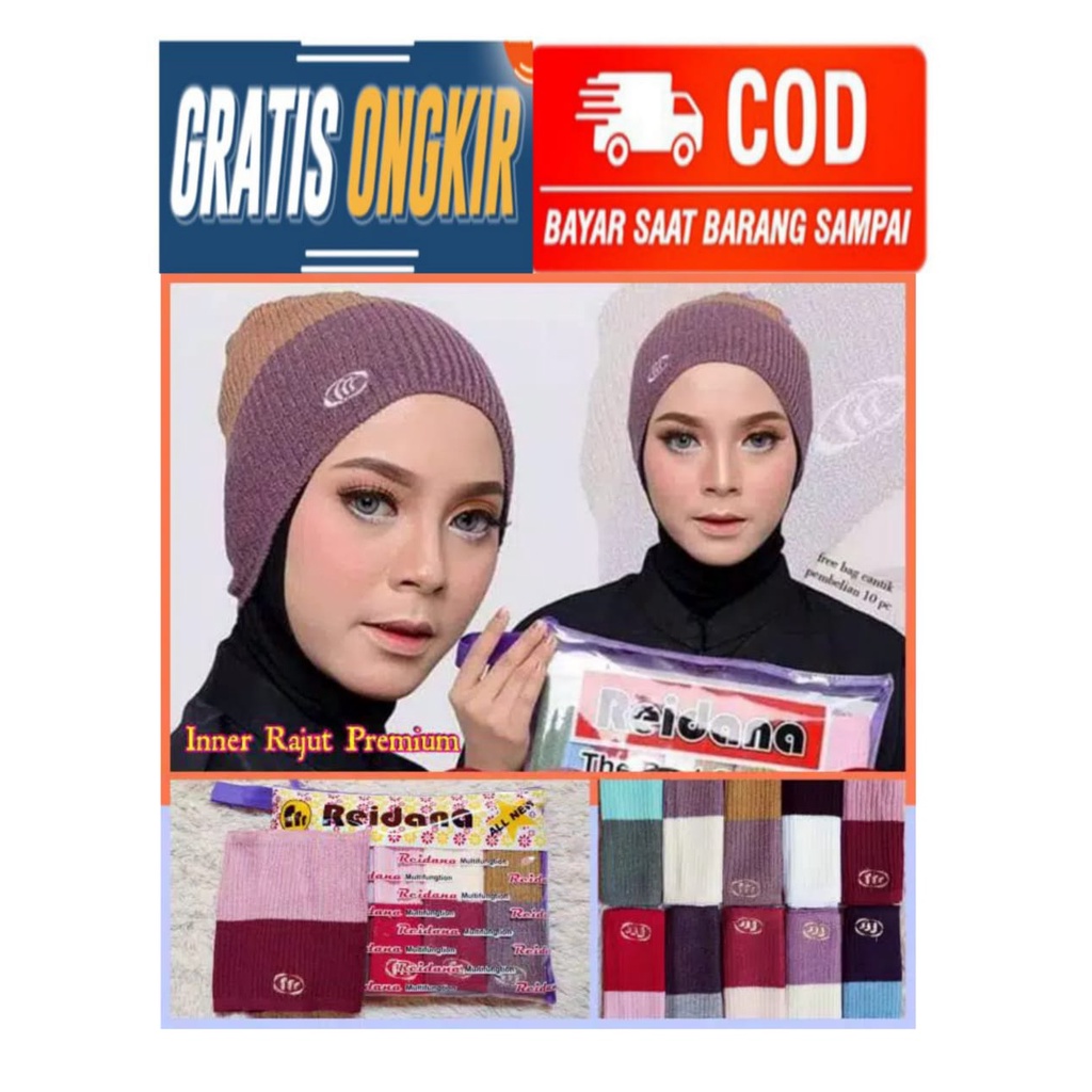 Jual ECER INNER HIJAB INNER RAJUT CIPUT HIJAB ANTI PUSING INNER 2 WARNA ...