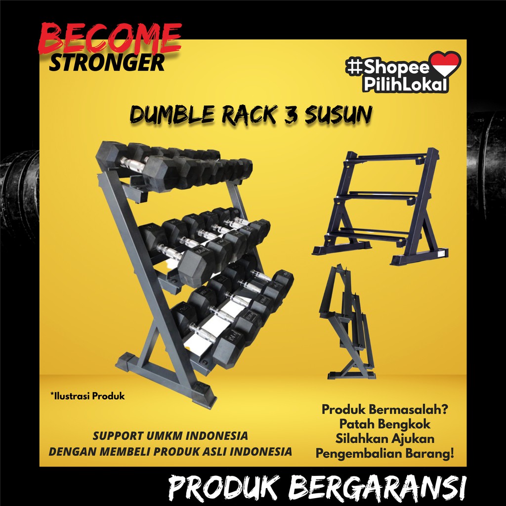 Jual Rak Rack Dumble Dumbel Barbel 3 Susun Alat Perlengkapan Home ...