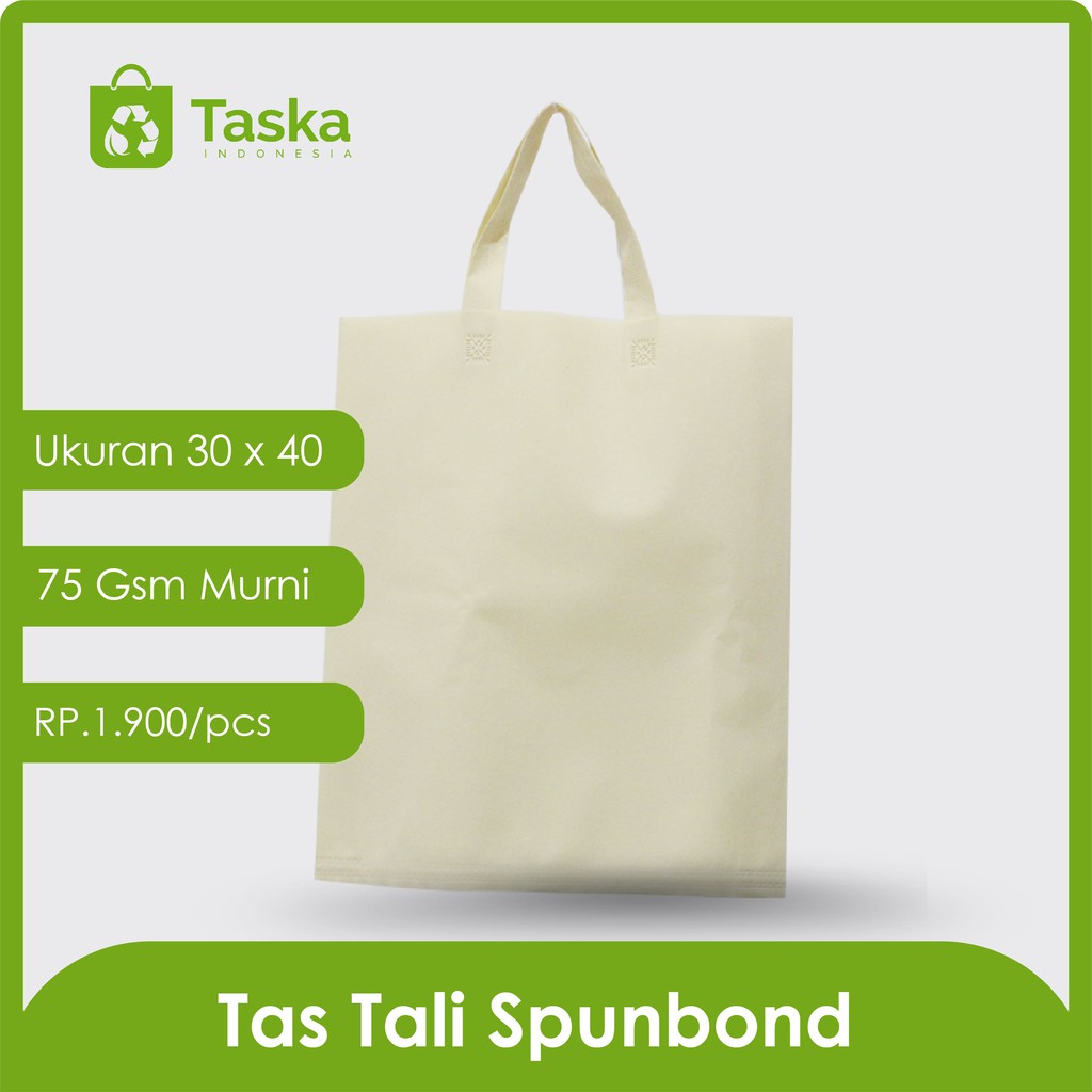 Jual Tas press spunbond tali 30x40 ( warna cream ) Rp 22,500/lusin ...