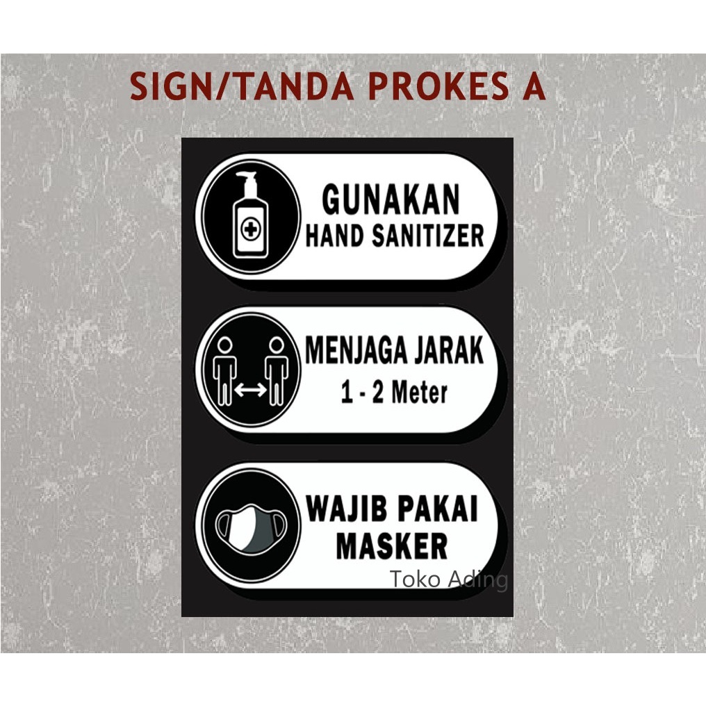 Jual Stiker Protokol Kesehatan Tanda 3M / Sign Board Healthy Protocol ...