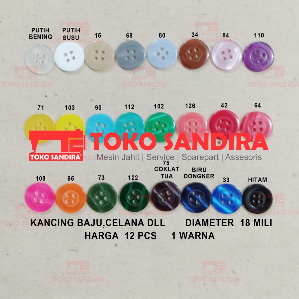 Jual 12 PCS Kancing baju 18 mm/kancing jas /kancing safari/kancing ...