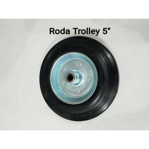 Jual Roda Troli 5" Whell Only Roda Trolley 5 Inch Roda Karet Roda ...