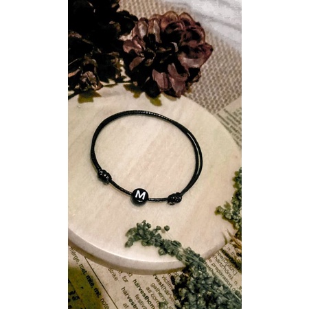 Jual GELANG TALI INISIAL HURUF BULAT GELANG INISIAL UNISEX CEWEK COWOK ...