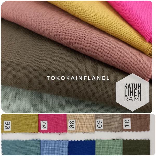 Jual KLN1 Kain / Bahan Katun Linen Rami Per Setengah meter (per 50cm ...