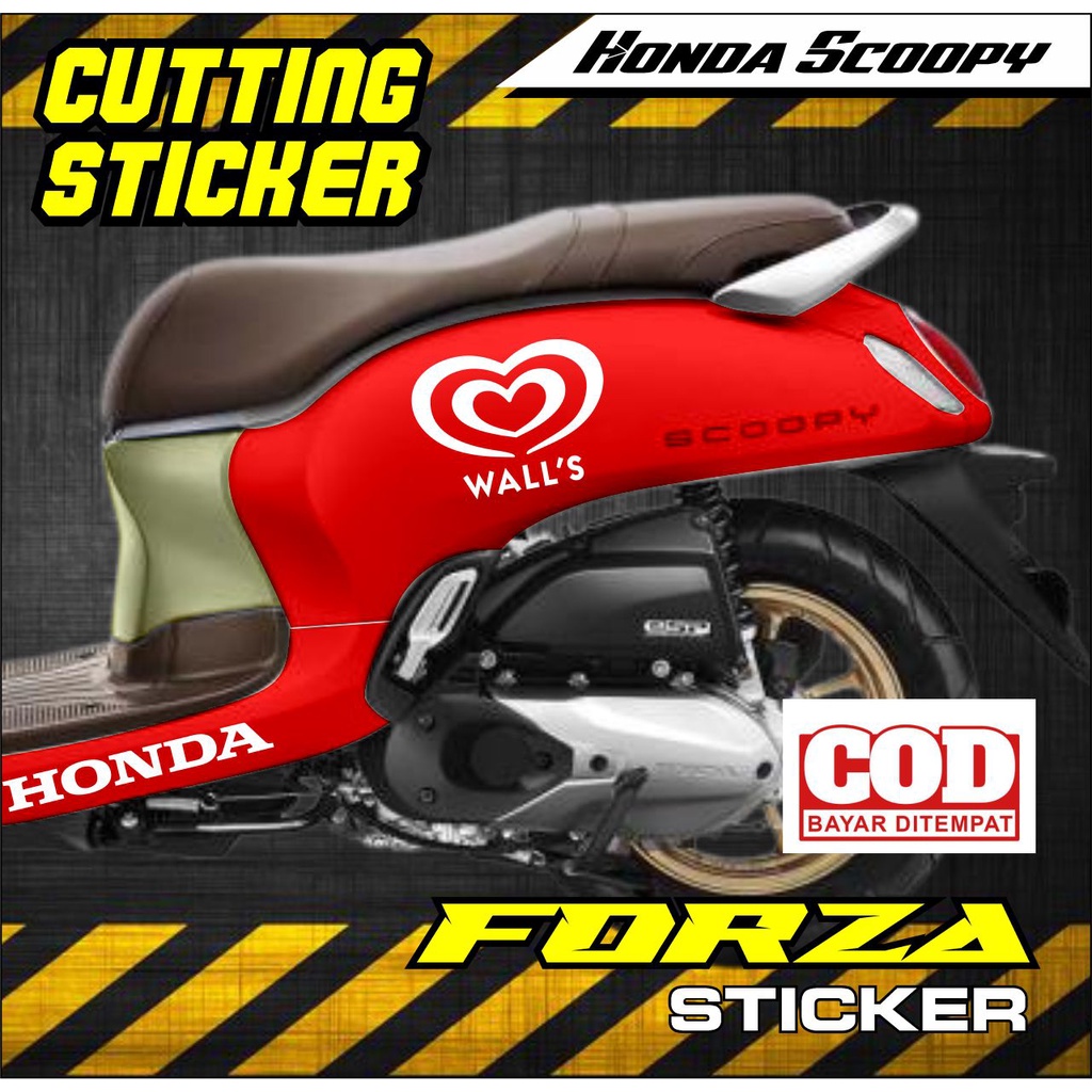 Jual Stiker Cutting/Honda Scoopy/Logo WALLS Cutting sticker unik untuk ...