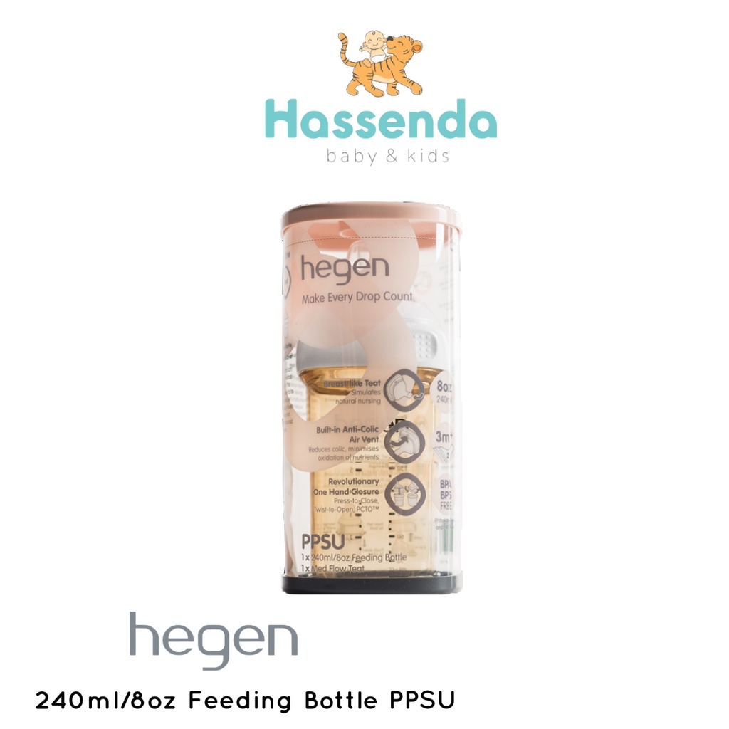 Jual HEGEN 240ML/8OZ FEEDING BOTTLE PSSU / BOTOL SUSU SINGLE & TWIN PACK | Shopee Indonesia