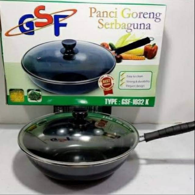 Jual Panci Wajan Goreng Penggorengan Serbaguna Teflon Tutup Kaca | Shopee Indonesia