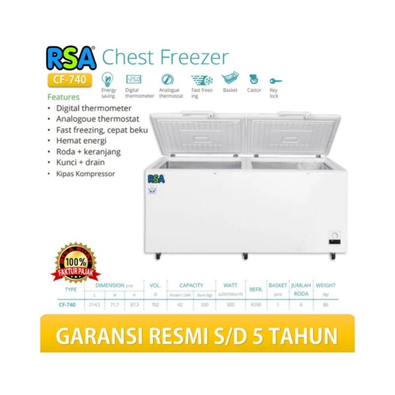 Jual RSA Chest Freezer CF - 750H | Shopee Indonesia