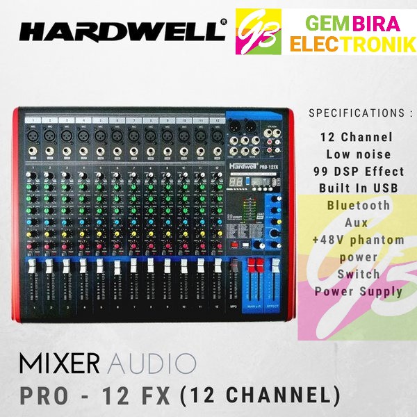 Jual Mixer HARDWELL 12 Channel PRO 12 FX Original | Shopee Indonesia