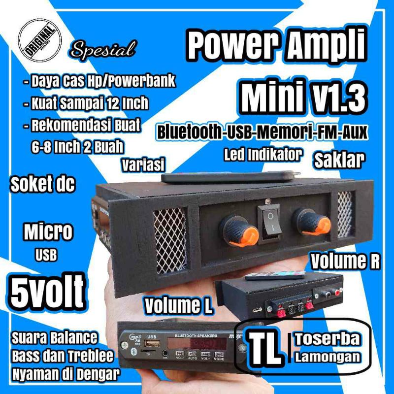 Jual Power Ampli Amplifier Mini 5volt Bluetooth USB Memori Radio Fm ...