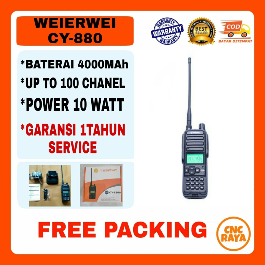 Jual HT Weierwei CY8800 (10watt) VHF single band Garansi 1 Tahun Walkie talkie | Werwei CY 8800 ...
