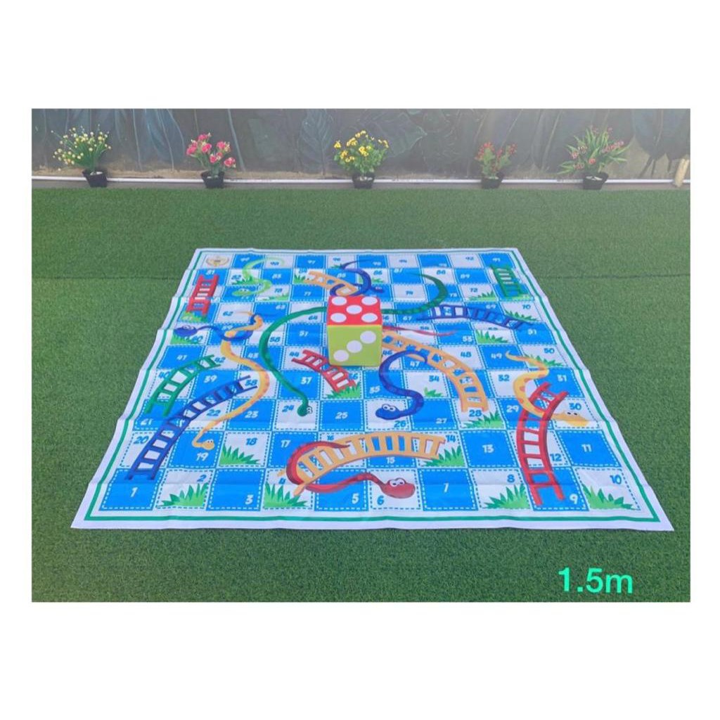 Jual Ular Tangga Jumbo 100 angka Ukuran 1,5 meter termasuk Dadu Premium ...