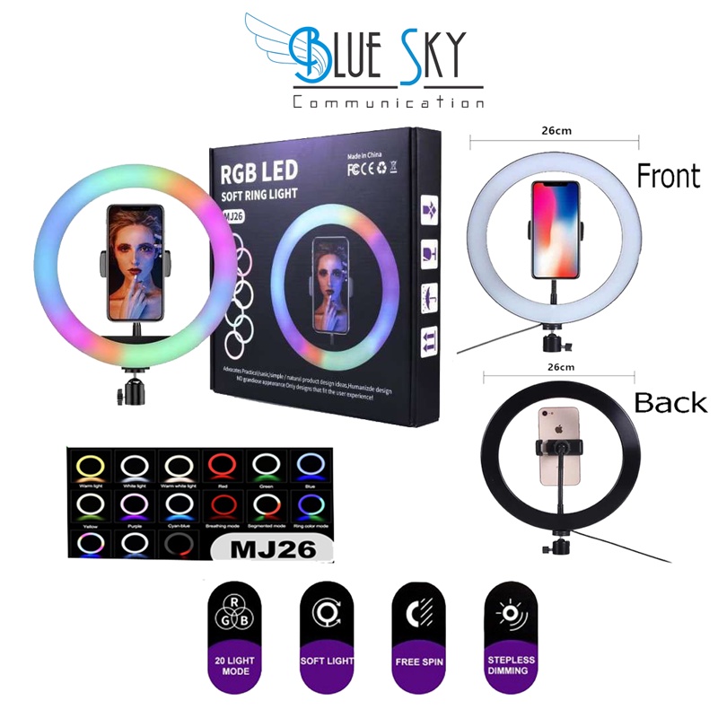 Jual RING FILL LIGHT MJ26 RGB LED | Shopee Indonesia