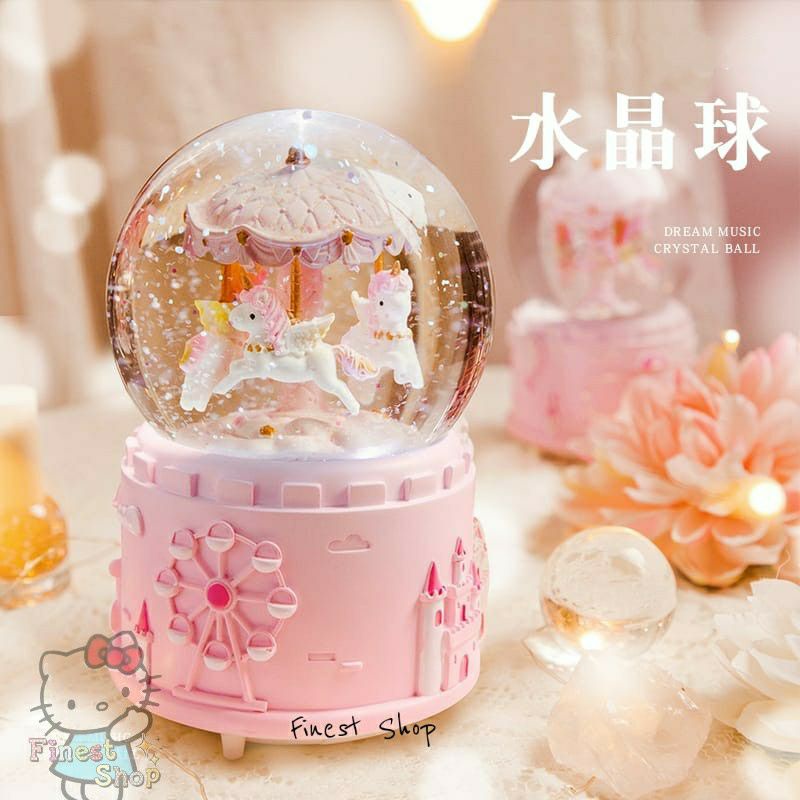 Jual Snowball Kotak Musik Unicorn JUMBO Bola Salju Kaca Dream Music Box ...
