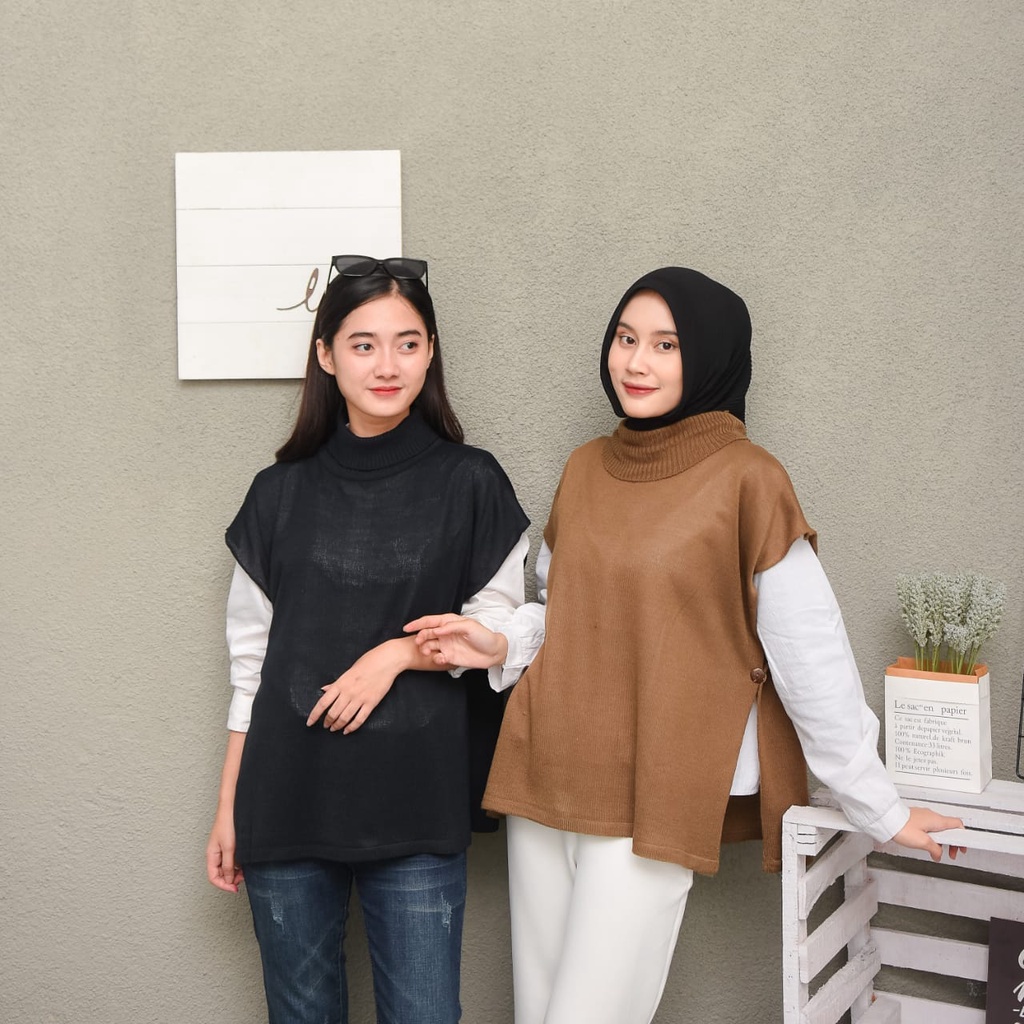Jual NOUSKA - BIG SIZE VEST Rompi Rajut Korea Lucu Polos Korean Style ...
