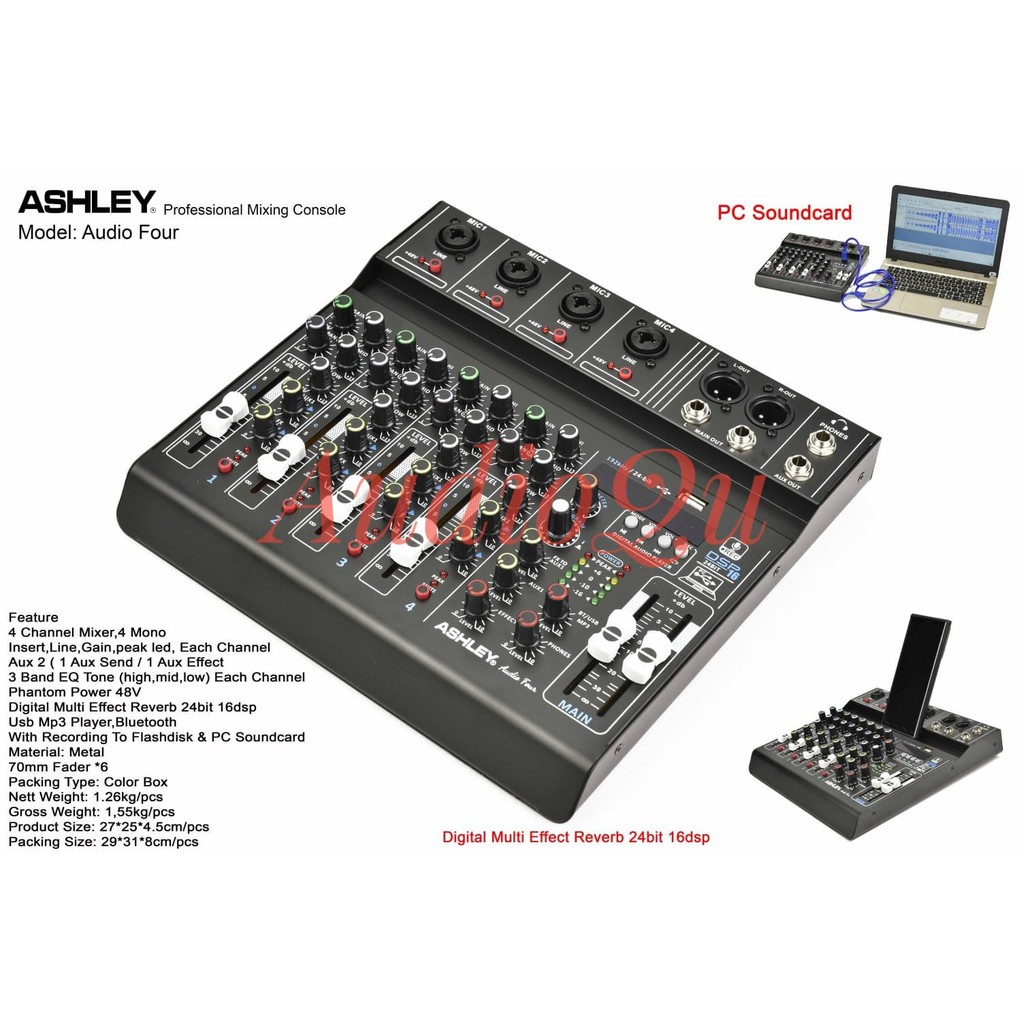 Jual Model Baru Mixer Ashley Audio Four Original AudioFour usb ...