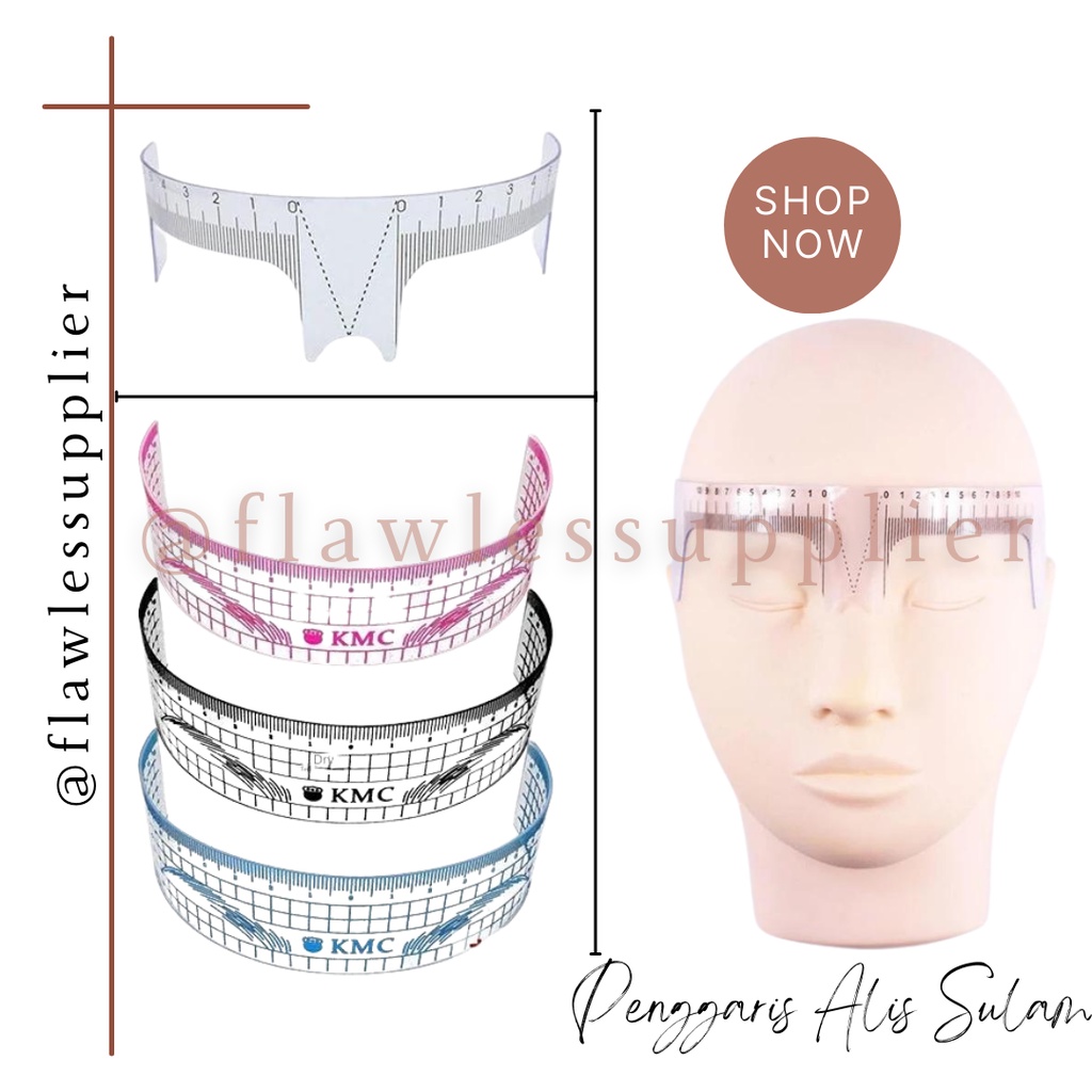 Jual Penggaris Pengukur Alis / Penggaris Sulam Alis Mika / Penggaris ...