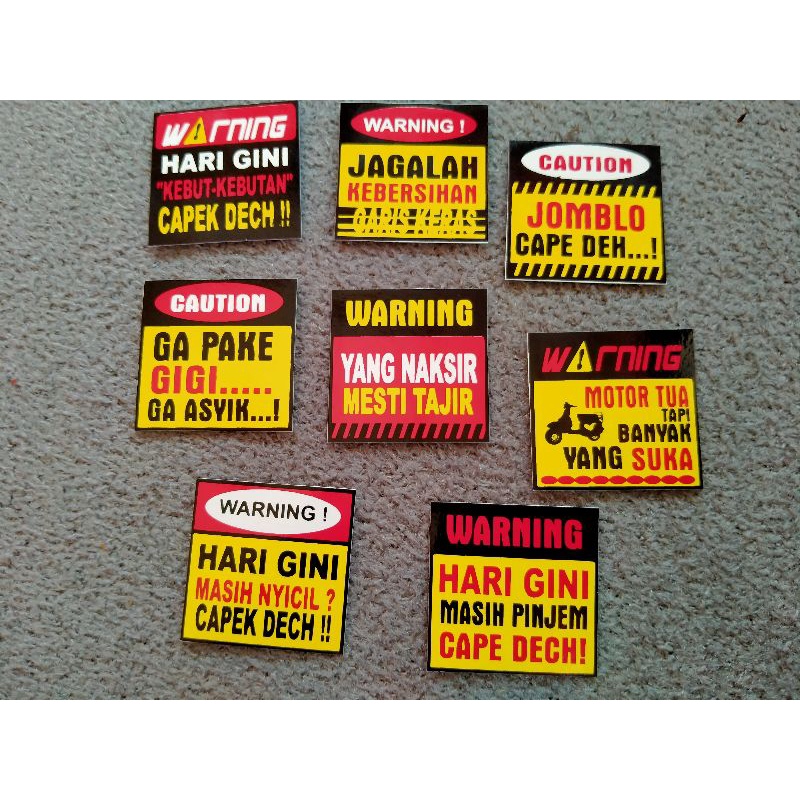 Jual stiker kata-kata / stiker warning /aksesoris motor helmet laptop dll | Shopee Indonesia