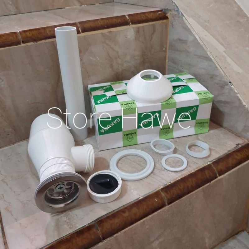 Jual Sifon Wastafel PVC SAKURA/Afur Pembuangan Wastafel | Shopee Indonesia