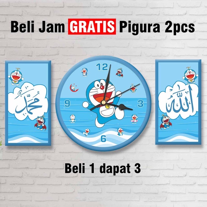 Jual Jam dinding satu set hiasan dinding kartun - Jam dinding Kuda poni, Doraemon, BTS ...