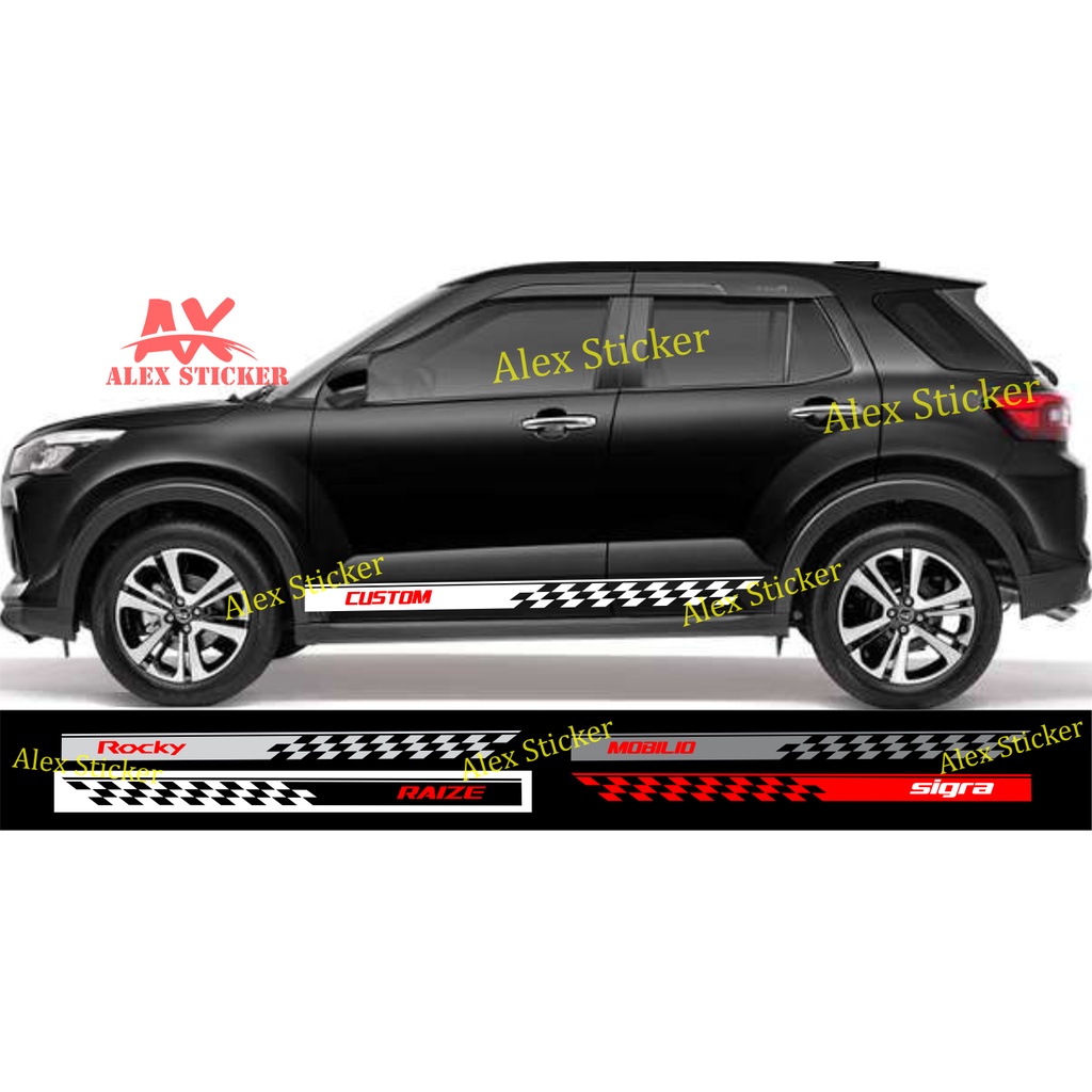 Jual Sticker mobil daihatsu rocky raize mobilio sigra stiker list body ...