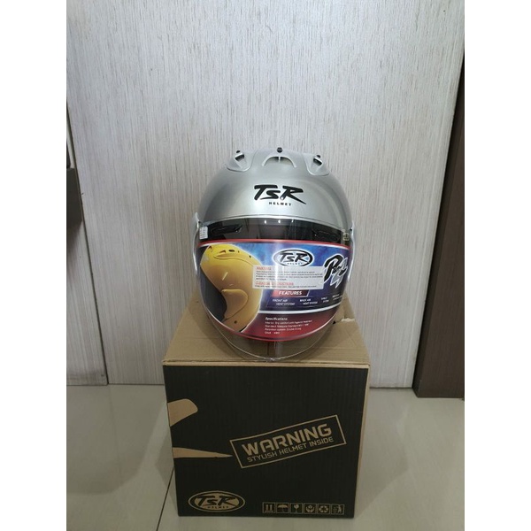 Jual Helm tsr silver glosy | Shopee Indonesia