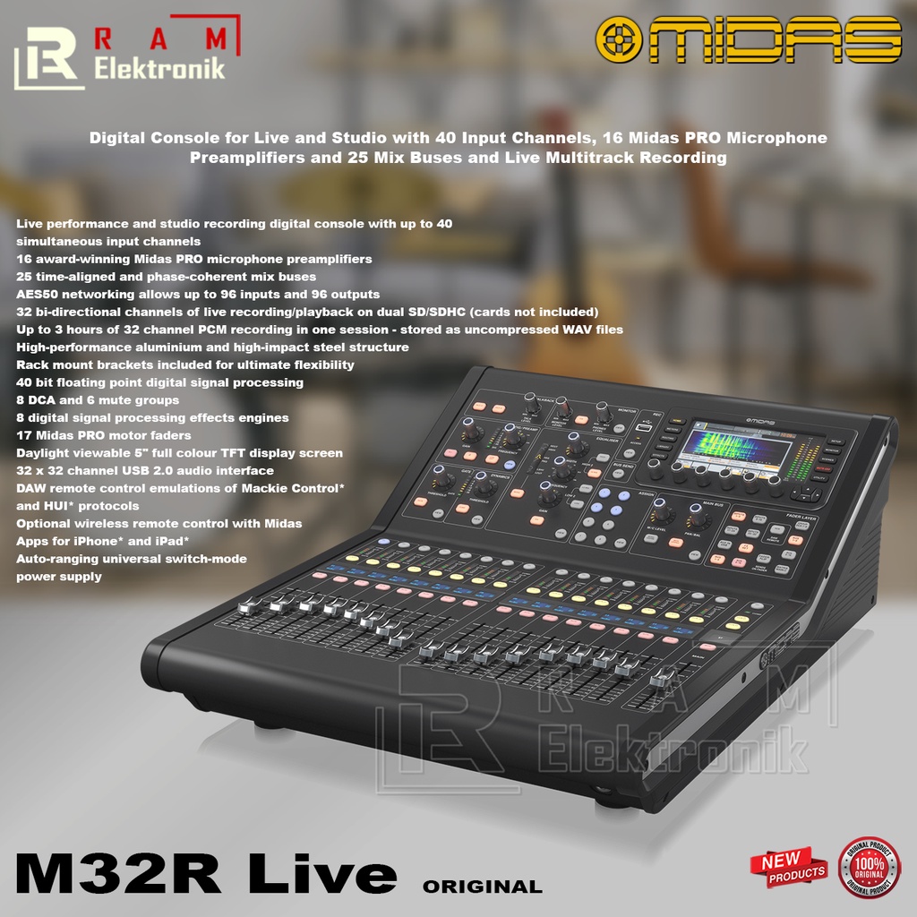 Jual Mixer Digital MIDAS M32R Live ORIGINAL For Live And Studio ...