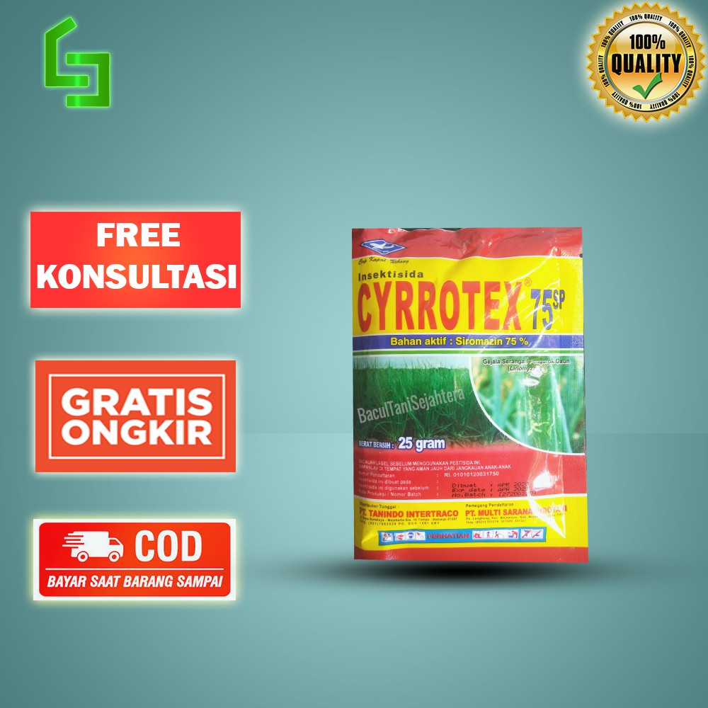 Jual CYRROTEX 75 SP 25 GRAM CYROTEX INSEKTISIDA PEMBASMI penggorok daun ...