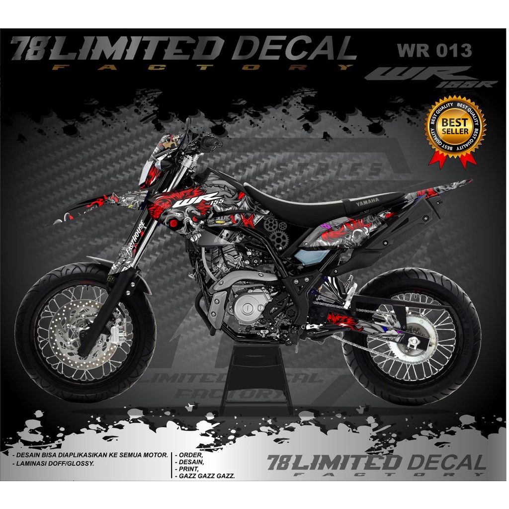 Jual Decal Sticker Yamaha WR 155 Desain Zombie Supermoto WR 155 ...
