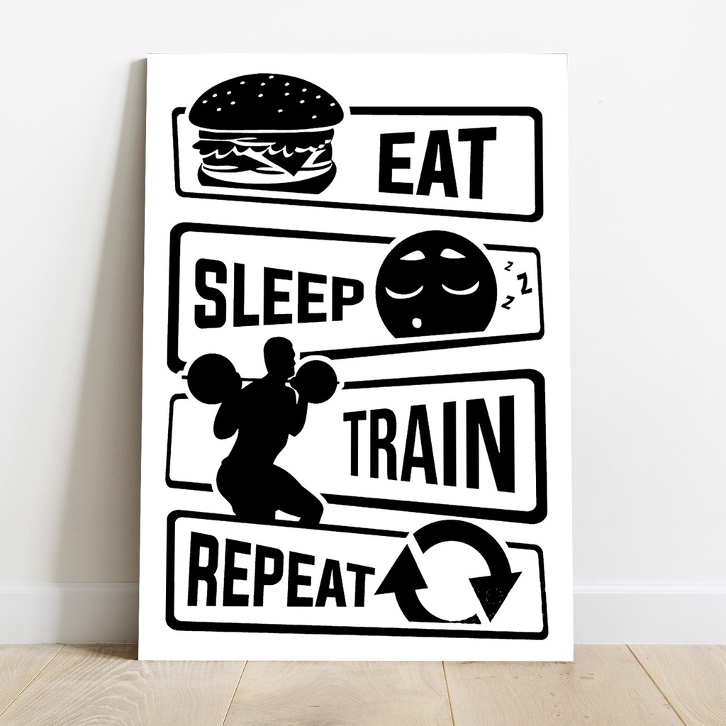 Jual Poster Eat Sleep Train Repeat Fitness Gym Sehat Bugar Olahraga ...